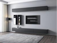 China Living Room TV Shelves Wall Mounted TV Stand With Haning Cabinets And Display Box for sale