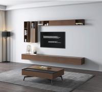 China Living Room TV Shelves Wall Mounted TV Stand With Haning Cabinets And Display Box for sale