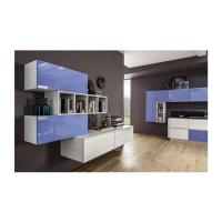 China 1800mm Modern Solid Wood Corner TV Stand For 75 Inch TV With Glass for sale