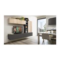 China 1800mm Modern Solid Wood Corner TV Stand For 75 Inch TV With Glass for sale