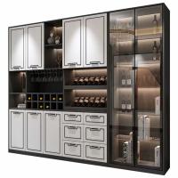 China SS304 White Wine Rack Living Room Display Cabinet With Clear Glass Door for sale
