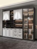 China SS304 White Wine Rack Living Room Display Cabinet With Clear Glass Door for sale