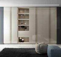 China SS304 White Wine Rack Living Room Display Cabinet With Clear Glass Door for sale