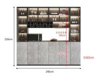 China 2.5M Living Room Display Cabinet Glass Corner Display Units For Living Room for sale