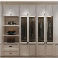 China 2400mm Solid Wood Wardrobe Closet Bedroom Furniture With Dress Up Desk Corner Cabinets for sale