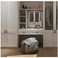 China 2400mm Solid Wood Wardrobe Closet Bedroom Furniture With Dress Up Desk Corner Cabinets for sale
