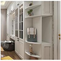 China 2400mm Solid Wood Wardrobe Closet Bedroom Furniture With Dress Up Desk Corner Cabinets for sale