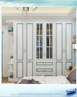 China 220cm Solid Wood Wardrobe Closet Corner Cabinet For Bedroom for sale