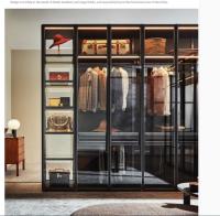 China 250cm Walk In Closet Wardrobe Drawer System With Aluminum Glass Door ODM for sale
