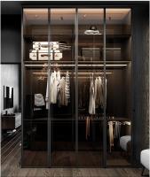China 250cm Walk In Closet Wardrobe Drawer System With Aluminum Glass Door ODM for sale