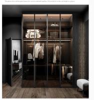 China 250cm Walk In Closet Wardrobe Drawer System With Aluminum Glass Door ODM for sale