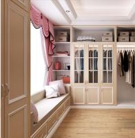 China Luxury Walk In Closet Furniture With Shelves Designs With Storage Basket for sale