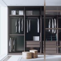 China 20mm Walnut Wood Walk In Closet Wardrobe for sale