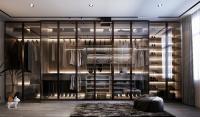 China Blum Metal Frame Sliding Door Walk In Closet Wardrobe Clothing Cabinets ISO9001 for sale