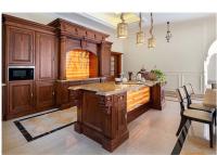 China 2.8m Solid Wood Kitchen Cabinets Island Bar for sale