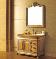 China 1800mm 33in Luxury Solid Wood White Bathroom Vanity Cabinets With Grain Top for sale