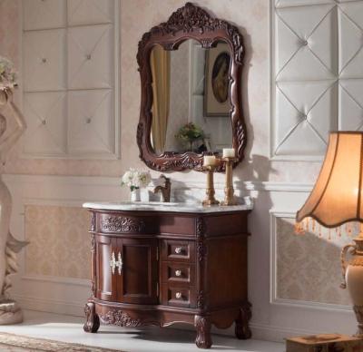 China 1000mm Contemporary Solid Wood Bathroom Vanity With Sink Classical Style for sale