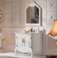 China 1000mm Contemporary Solid Wood Bathroom Vanity With Sink Classical Style for sale