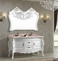China 600mm 48in Solid Wood Bathroom Vanity Contemporary Bathroom Sink Vanity for sale