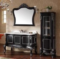 China 60CM Solid Wood Bathroom Vanities With Tops Base With Mirror Washroom for sale
