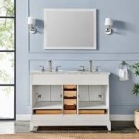 China 55in Contemporary Solid Wood Bathroom Vanity Sink Cabinets  Lacquer Painting for sale
