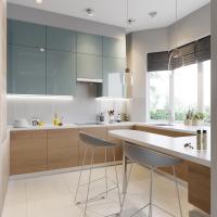 China 3M Modern Corner Stone Grey Kitchen Cabinets With Island Sintered Stone for sale