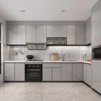 China 1.6m 304SS Sink Tap Brown Island Kitchen Cabinets Marble Countertops for sale