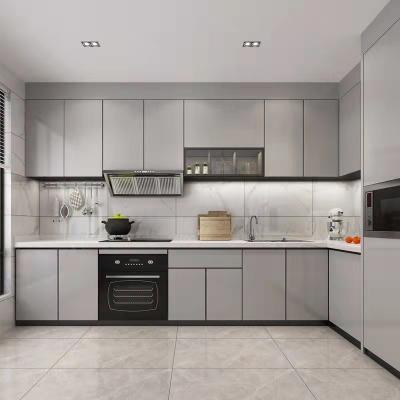 China 1.6m 304SS Sink Tap Brown Island Kitchen Cabinets Marble Countertops for sale