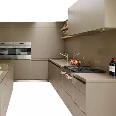 China Hdf High Gloss Modern Modular Cabinets With Island for sale