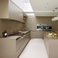 China Hdf High Gloss Modern Modular Cabinets With Island for sale