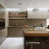 China Hdf High Gloss Modern Modular Cabinets With Island for sale