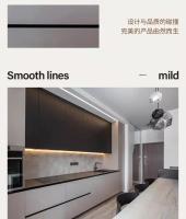 China White Sandstone Modern Modular Kitchen Cabinets Roller Shutter Door With Shelves for sale