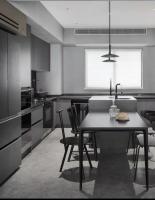 China White Sandstone Modern Modular Kitchen Cabinets Roller Shutter Door With Shelves for sale