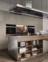 China White Sandstone Modern Modular Kitchen Cabinets Roller Shutter Door With Shelves for sale