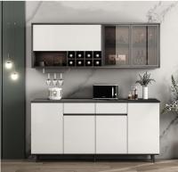 China Pure White Glass Door Modern Storage Cupboard Playwood Home Furniture Lacquer Finished for sale