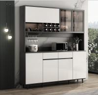 China Pure White Glass Door Modern Storage Cupboard Playwood Home Furniture Lacquer Finished for sale
