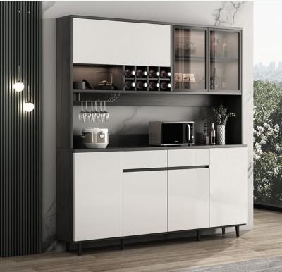 China Pure White Glass Door Modern Storage Cupboard Playwood Home Furniture Lacquer Finished for sale