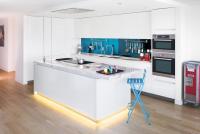 China 50mm Countert Tops Kitchen Island Cabinets H750mm Base Customized for sale