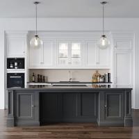 China 4M PVC Modern Kitchen Modular Cabinet Island Bar With 2.5M Switch LED for sale