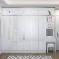 China 4 White Doors High Glossy Door Wardrobe Closet In Bedroom Storage Cabinets for sale