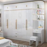 China 4 White Doors High Glossy Door Wardrobe Closet In Bedroom Storage Cabinets for sale