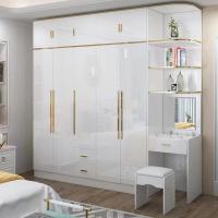 China 4 White Doors High Glossy Door Wardrobe Closet In Bedroom Storage Cabinets for sale