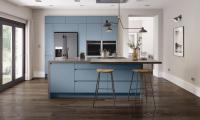 China 3m Long Small Plywood Kitchen Cabinets Modern With Breakfast Counter for sale