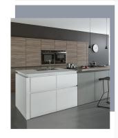 China Simple Island Kitchen Furniture Plywood Carcass 20mm Top Thickness for sale