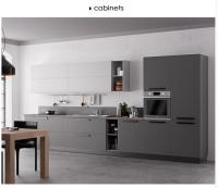 China 16 / 18mm Italian Faction Modern Plywood Kitchen Cabinets Grey And White for sale