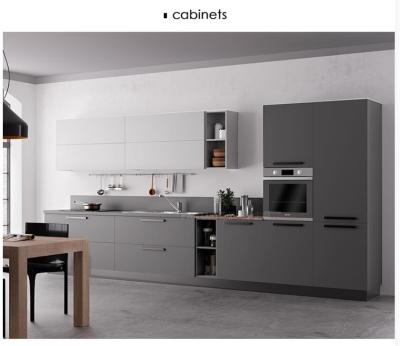 China 16 / 18mm Italian Faction Modern Plywood Kitchen Cabinets Grey And White for sale