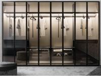 China 3M Modern Bedroom Wardrobe Closet With Glass Door And Switch LED for sale