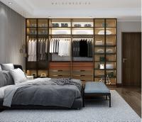 China 3M Modern Bedroom Wardrobe Closet With Glass Door And Switch LED for sale
