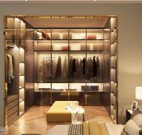 China 3M Modern Bedroom Wardrobe Closet With Glass Door And Switch LED for sale