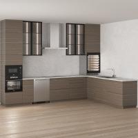 China Wooden Unassembled Kitchen Cabinets Semi Custom with MDF Carved door for sale